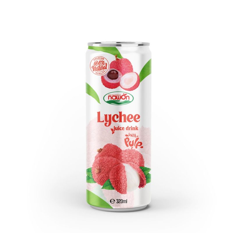 Nawon Natural Lychee Juice With Fresh Pulp | Can, 330Ml (11.18 Fl Oz)