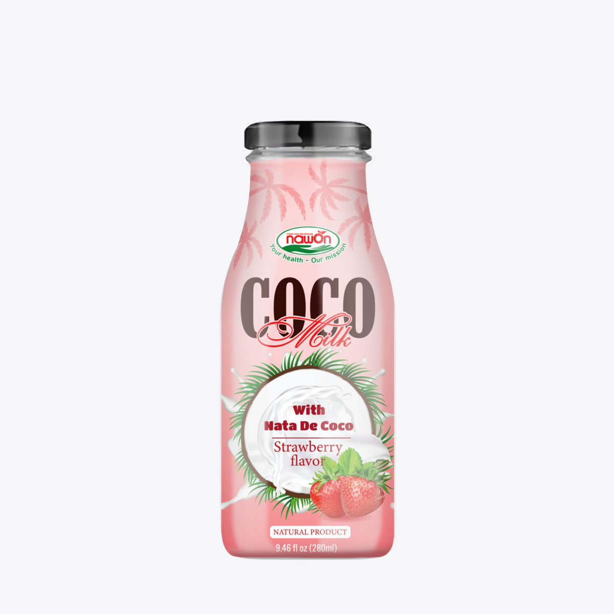 280ML COCONUT MILK WITH NATA DE COCO|STRAWBERRY